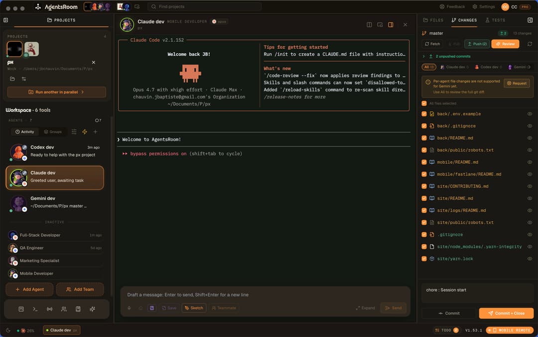 AgentsRoom: multi-project & multi-agent orchestration, a terminal & IDE ...